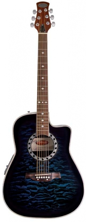 Stagg A4006-BLS Elektroakustische Shallow Bowl-Gitarre mit Cutaway + 4 ...