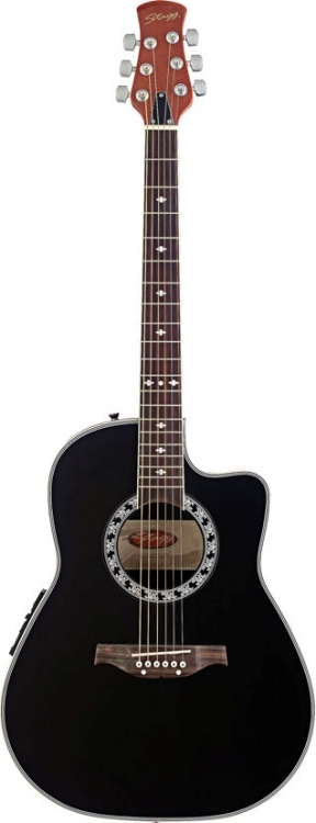 Stagg A4006-BK Elektroakustische Shallow Bowl-Gitarre mit Cutaway + 4 ...